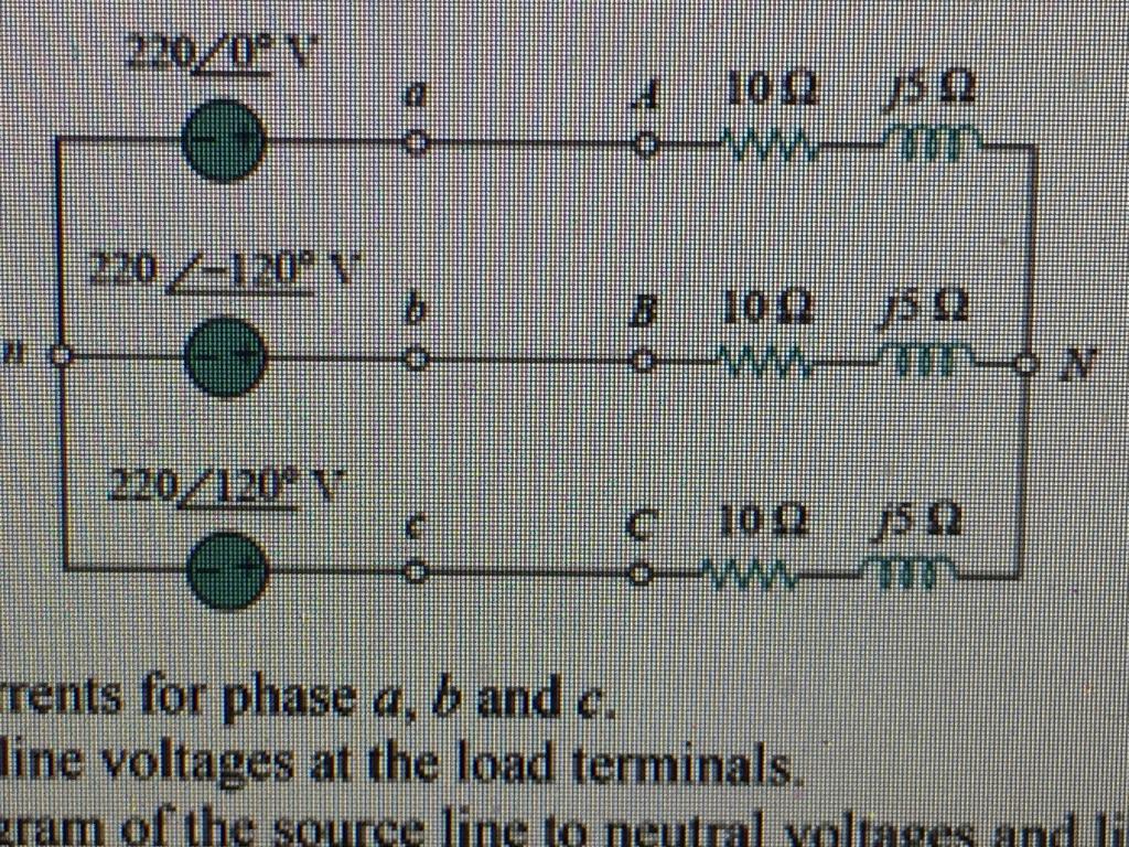 Solved Y-Y connected 3 phase circuit a. calculate the | Chegg.com