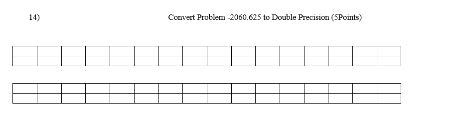 Solved 14) Convert Problem -2060.625 to Double Precision | Chegg.com