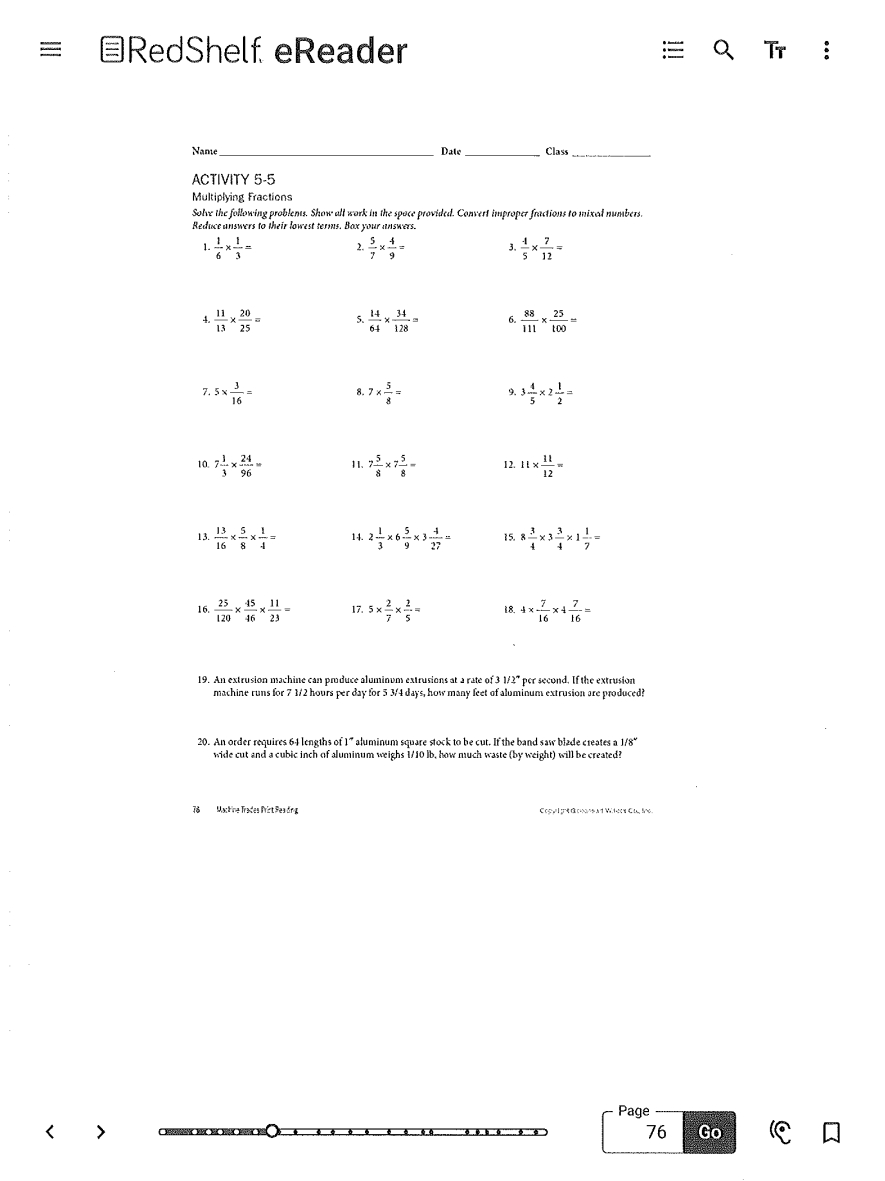 Solved ACTIVITY 5-5Multiplying FractionsSolve the following | Chegg.com