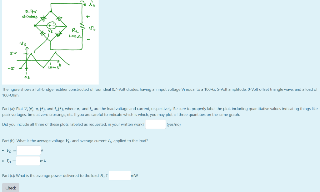 Solved 人。 8.7 diodes + ka RL Loon Sv -S coms T 1 os The | Chegg.com