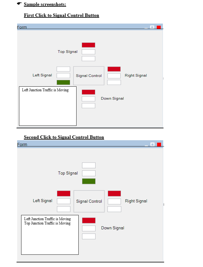 Develop “ Traffic Signal System” using Visual Basic | Chegg.com