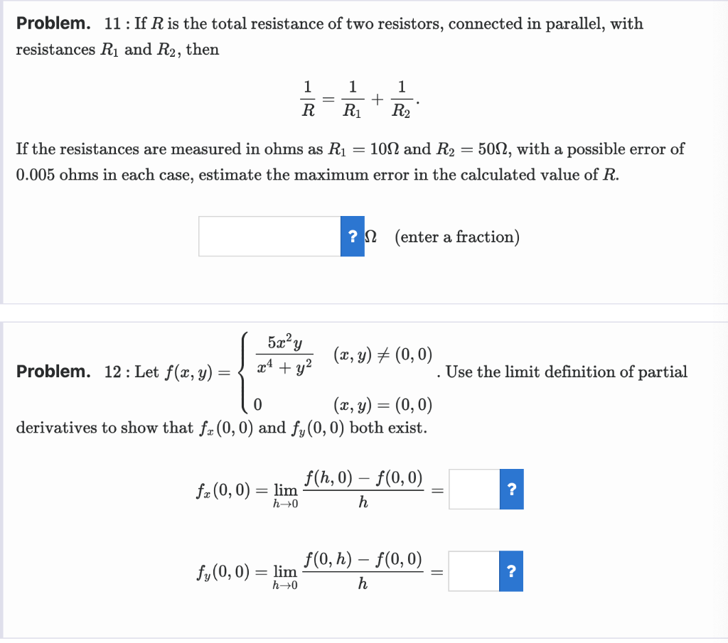 Solved Problem. 11: If R is the total resistance of two | Chegg.com