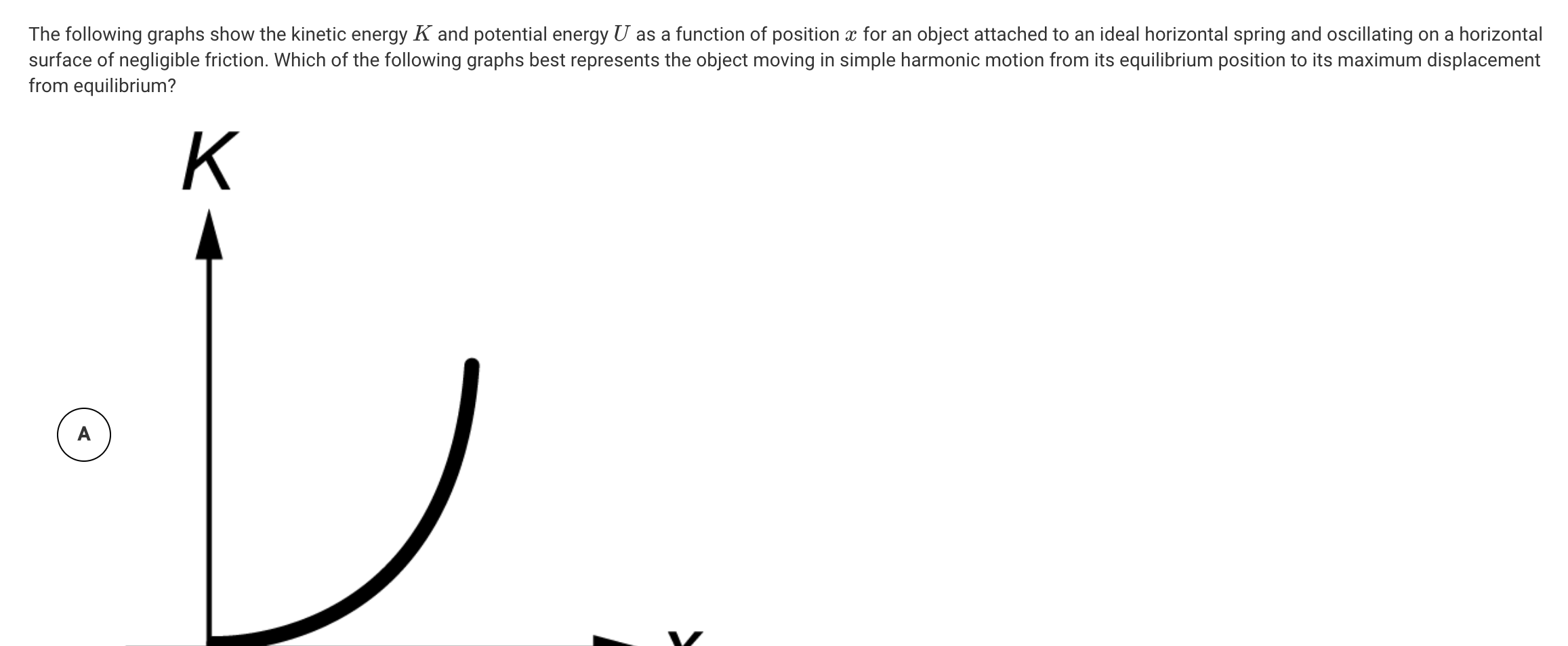 Solved The following graphs show the kinetic energy K and | Chegg.com
