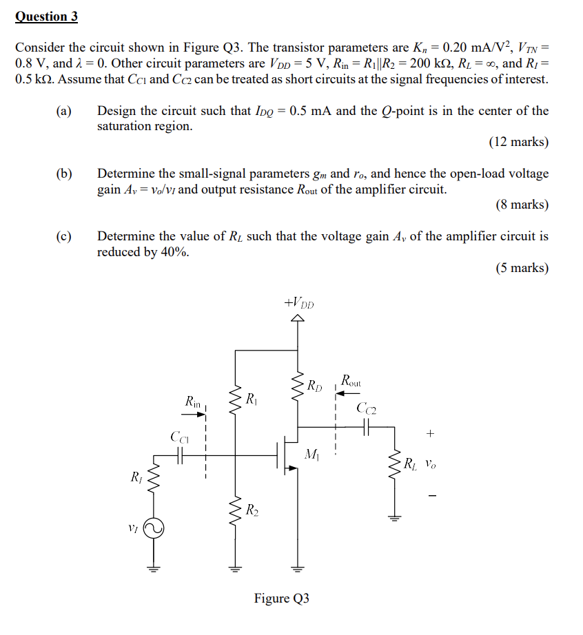 Solved Question 3 Consider the circuit shown in Figure Q3. | Chegg.com