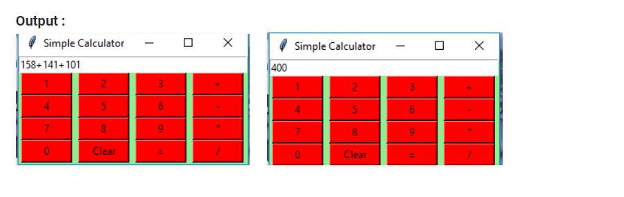 Solved USING python to build a simple calculator on Tkinter | Chegg.com