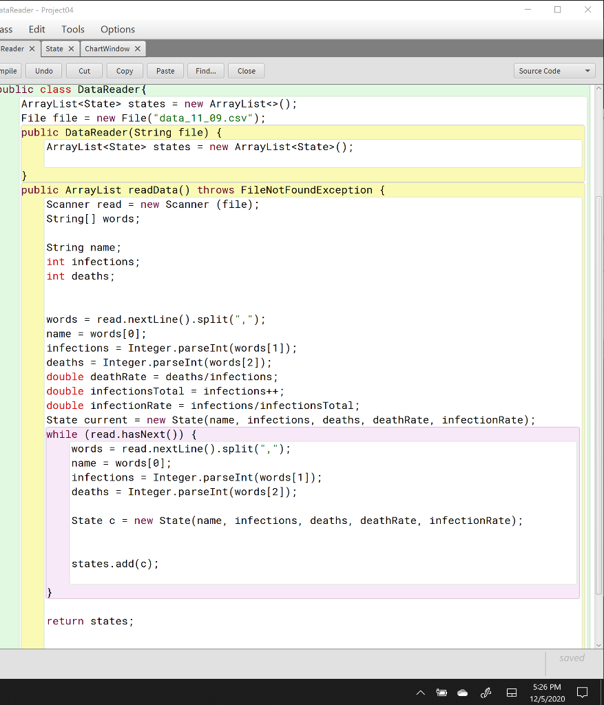 I am trying to write a code that reads in the | Chegg.com
