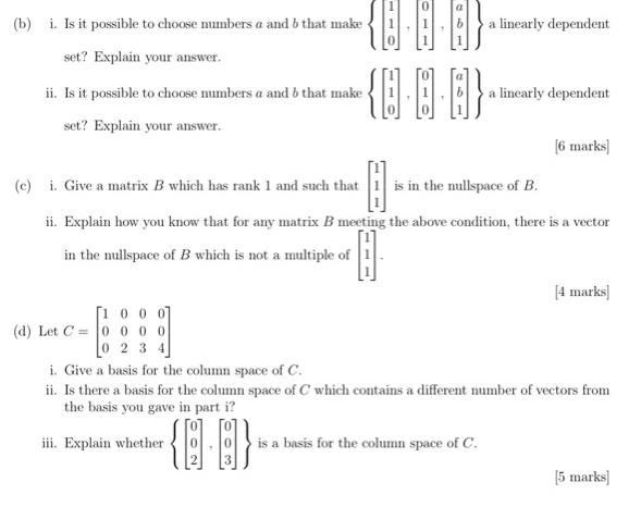Solved (b) i. Is it possible to choose numbers a and b that | Chegg.com