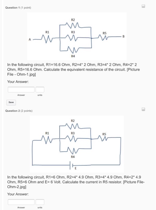 Solved Question 1 (1 point) R2 R1 R3 R5 R4 In the following | Chegg.com