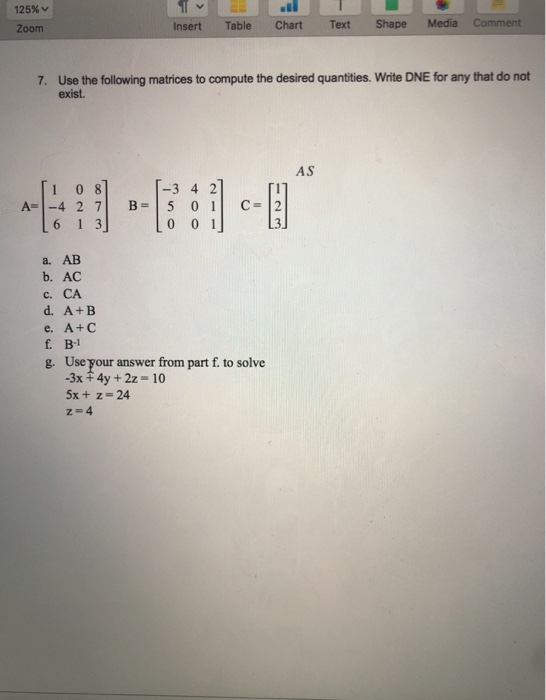 Solved 125% v Zoom Insert Table Chart Text Shape Media | Chegg.com