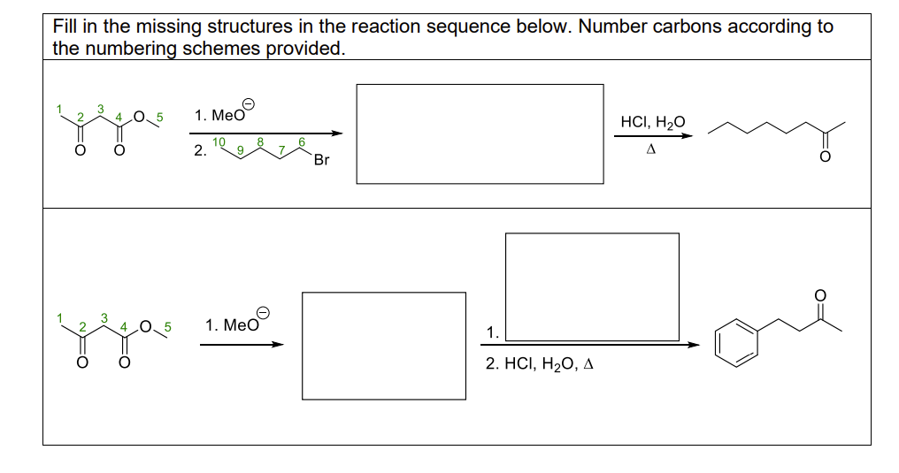 Solved Fill in the missing structures in the reaction | Chegg.com