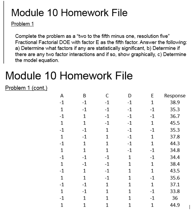 Module 10 Homework File Problem 1 Complete the | Chegg.com