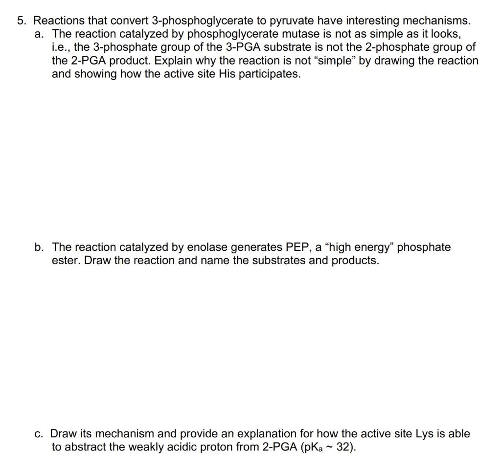 Solved Reactions that convert 3-phosphoglycerate to pyruvate | Chegg.com