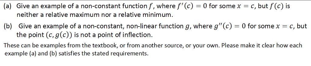 Solved (a) Give an example of a non-constant function f, | Chegg.com