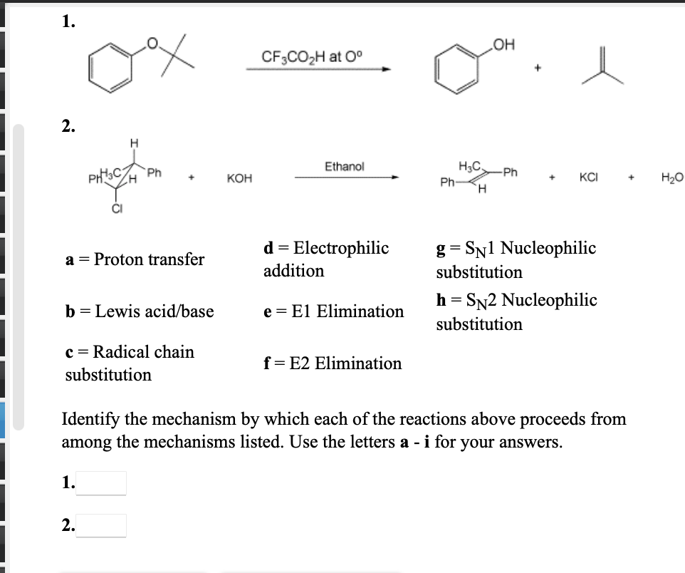 Solved 1. ОН CF3CO2H at Oº 2. H motoren Ethanol PHIC Ph H Ph | Chegg.com