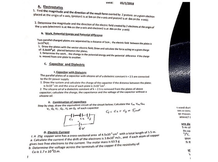 the Deol' plates t A g copper wire has gives tw。free | Chegg.com