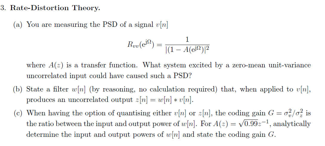 Rate-Distortion Theory.(a) ﻿You are measuring the | Chegg.com