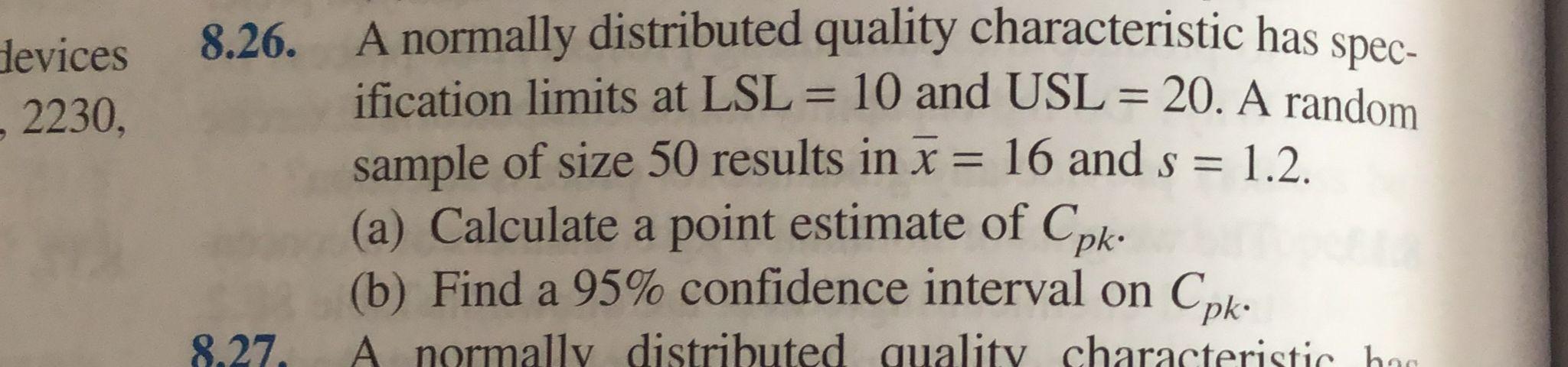 c. Calculate the Cpm index and interpret process | Chegg.com