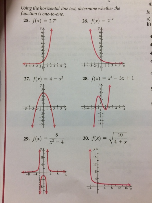 Solved 43 Using The Horizontal Line Test Determine Whether 