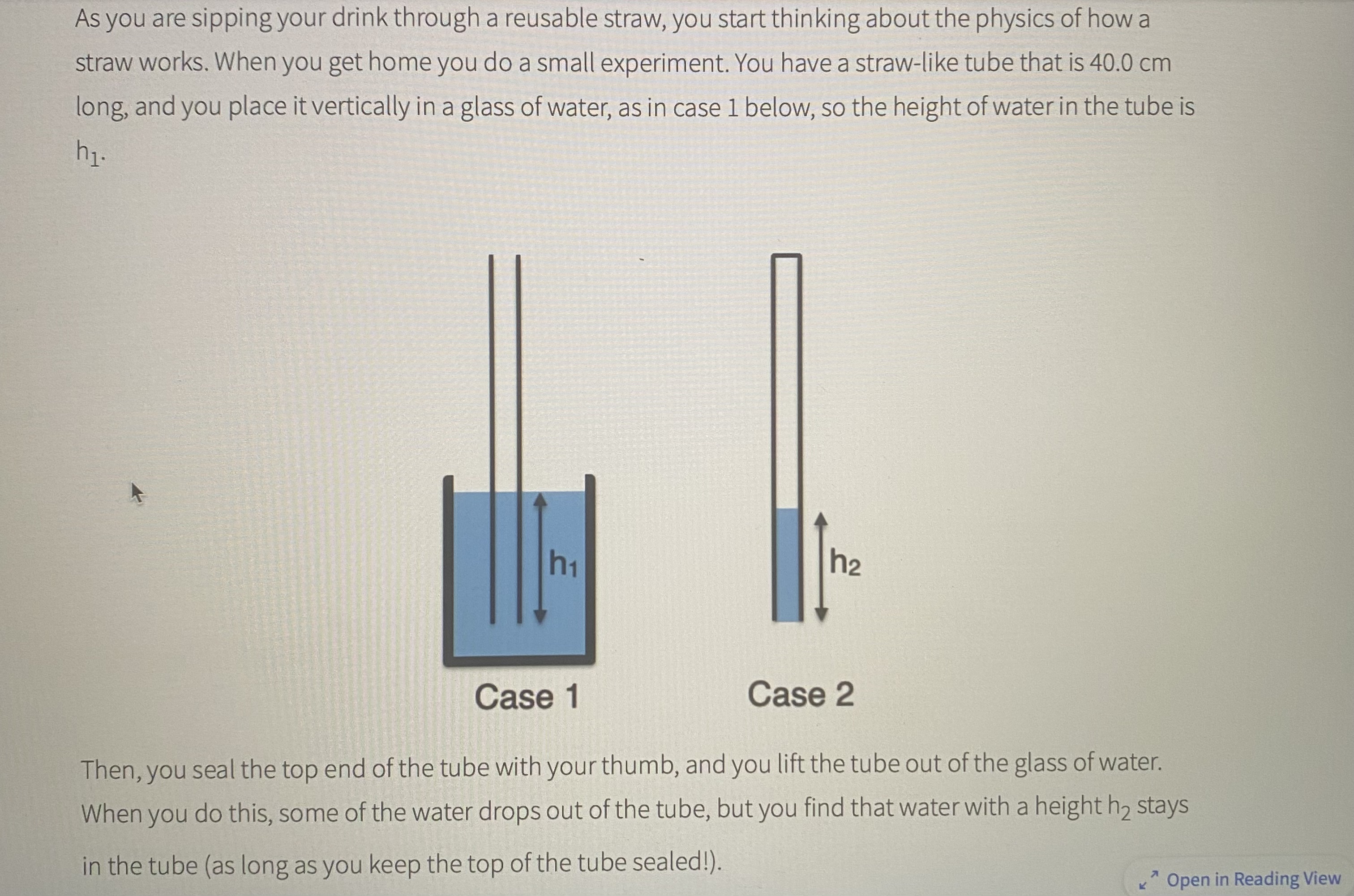 Solved As you are sipping your drink through a reusable | Chegg.com