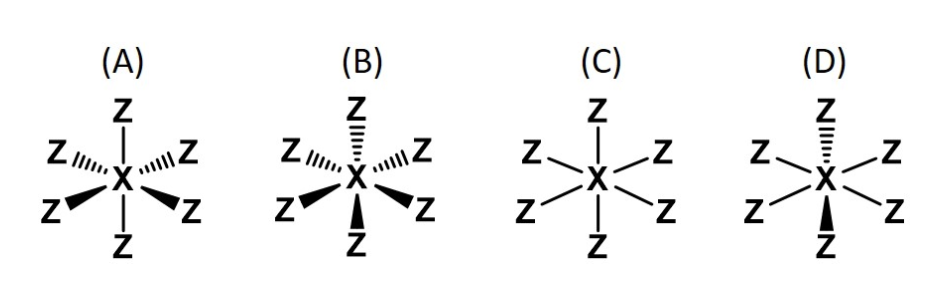 Solved Select the correct representation for an octahedral | Chegg.com