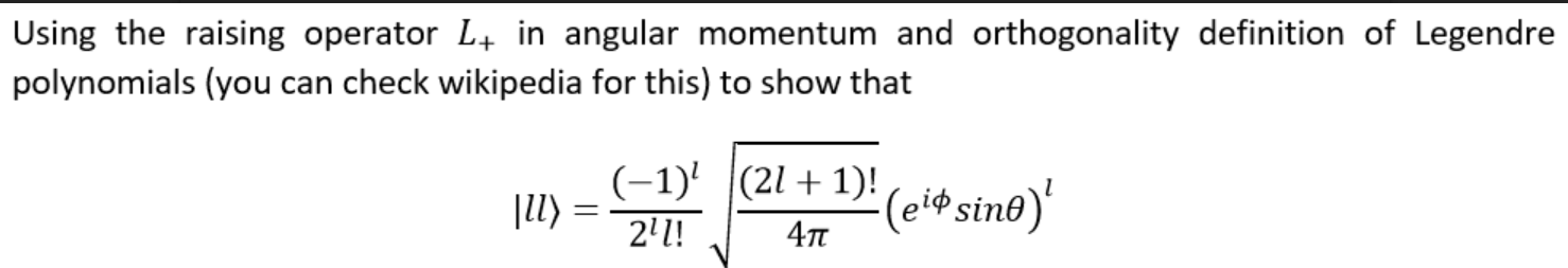 Solved Using the raising operator L+ in angular momentum and | Chegg.com