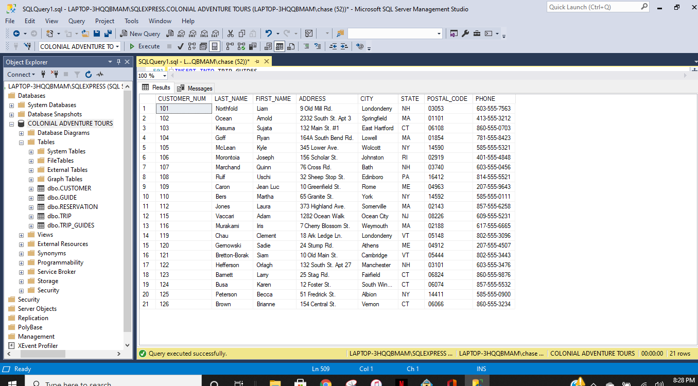 Solved Quick Launch (Ctrl+Q) . х SQLQuery1.sql - | Chegg.com