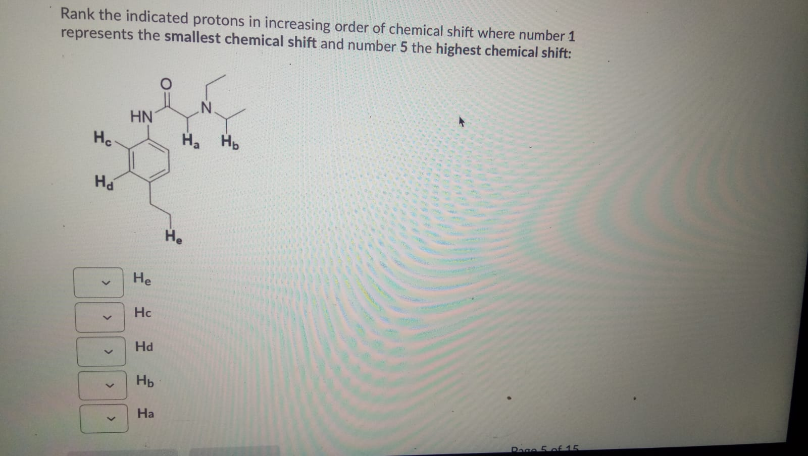 Solved Rank the indicated protons in increasing order of | Chegg.com