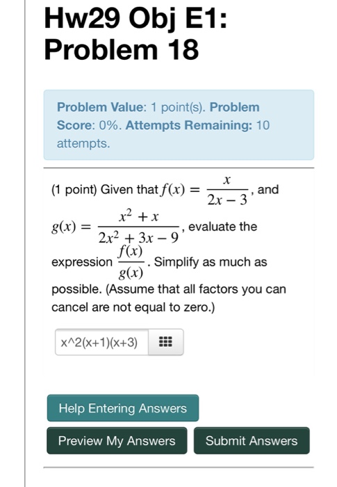 Solved Hw29 Obj E1 Problem 18 Problem Value 1 Points
