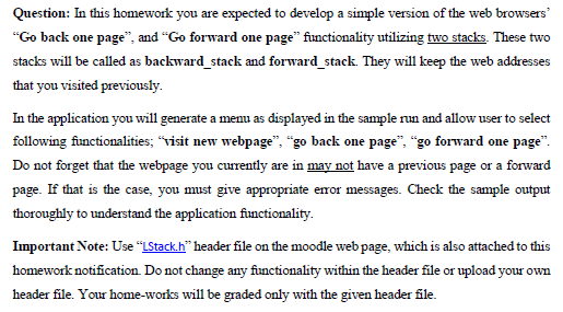 SOLVE WITH HEADER FILE HEADER // LStack.h #ifndef | Chegg.com