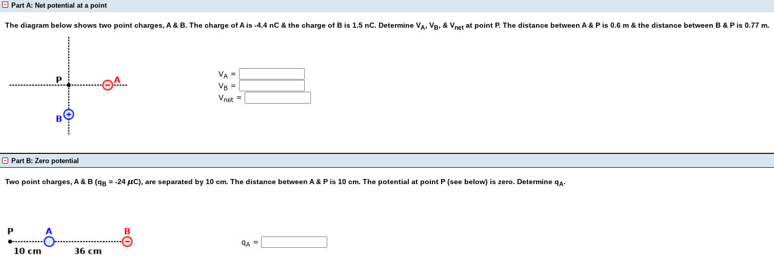 Solved Part A: Net potential at a point The diagram below | Chegg.com