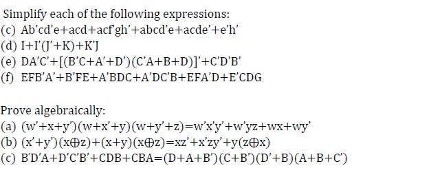 Solved Simplify each of the following expressions: (c) | Chegg.com