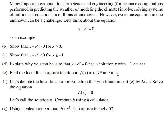 Solved Many important computations in science and | Chegg.com