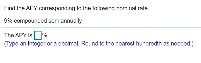 Solved Find the APY corresponding to the following nominal | Chegg.com