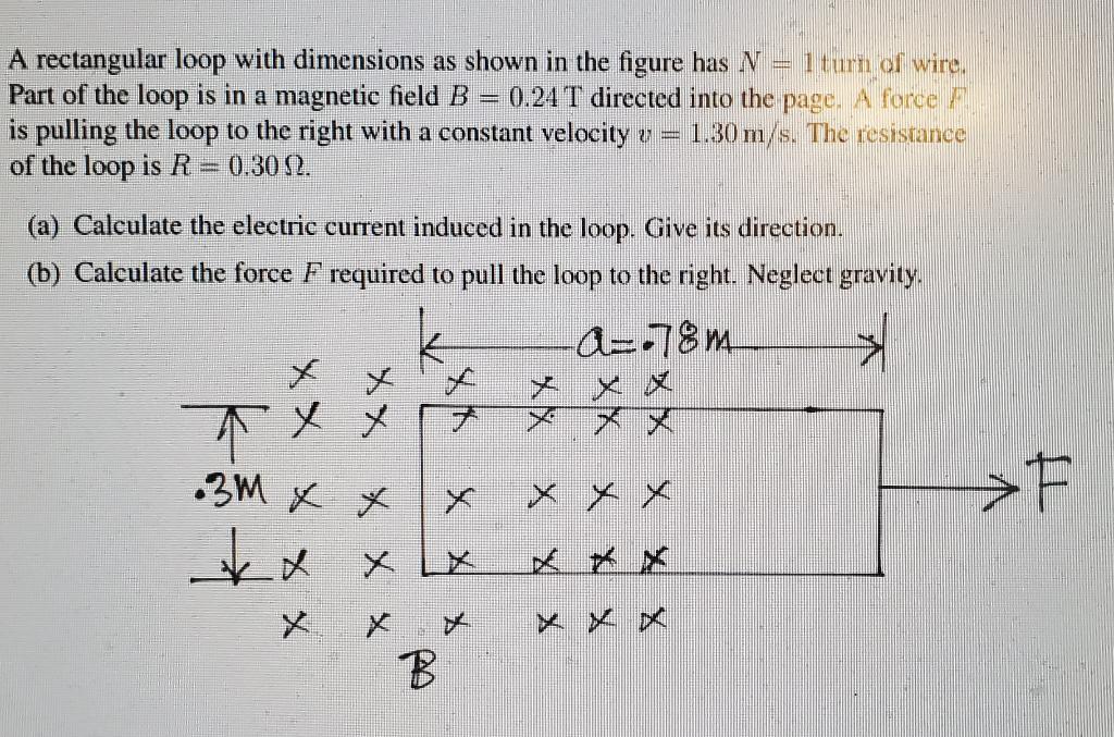 Solved A rectangular loop with dimensions as shown in the | Chegg.com