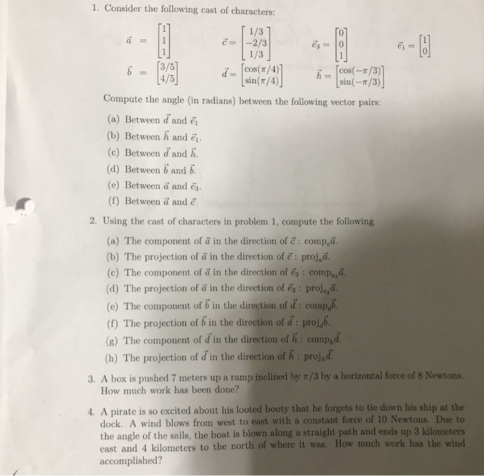 Solved 1. Consider the following cast of characters: 0 | Chegg.com
