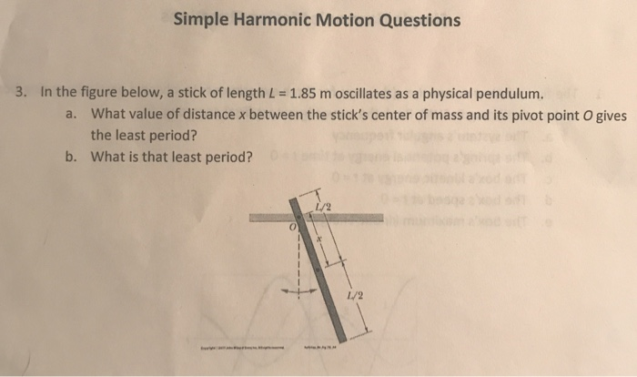 Solved Simple Harmonic Motion Questions 3. In the figure | Chegg.com