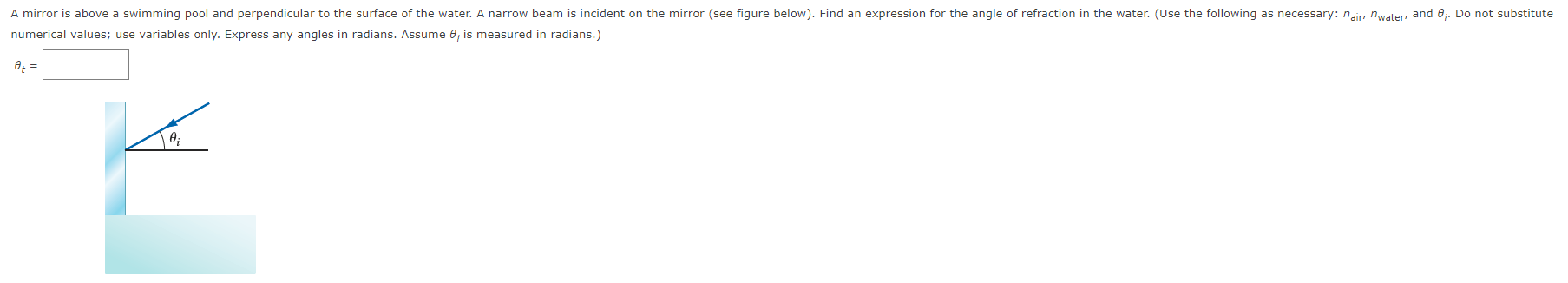 [Solved]: numerical values; use variables only. Express any