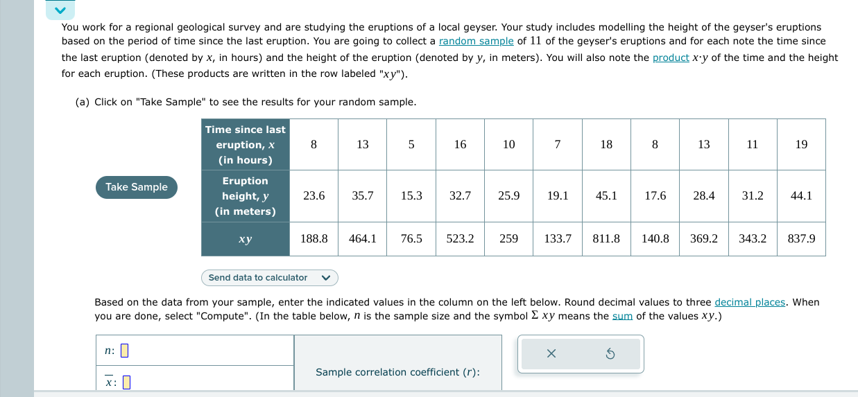 Solved You work for a regional geological survey and are | Chegg.com