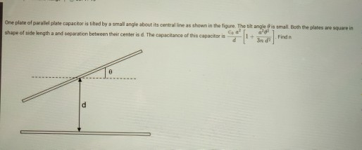 Solved One plate of parallel plate capacitor is tilted by a | Chegg.com