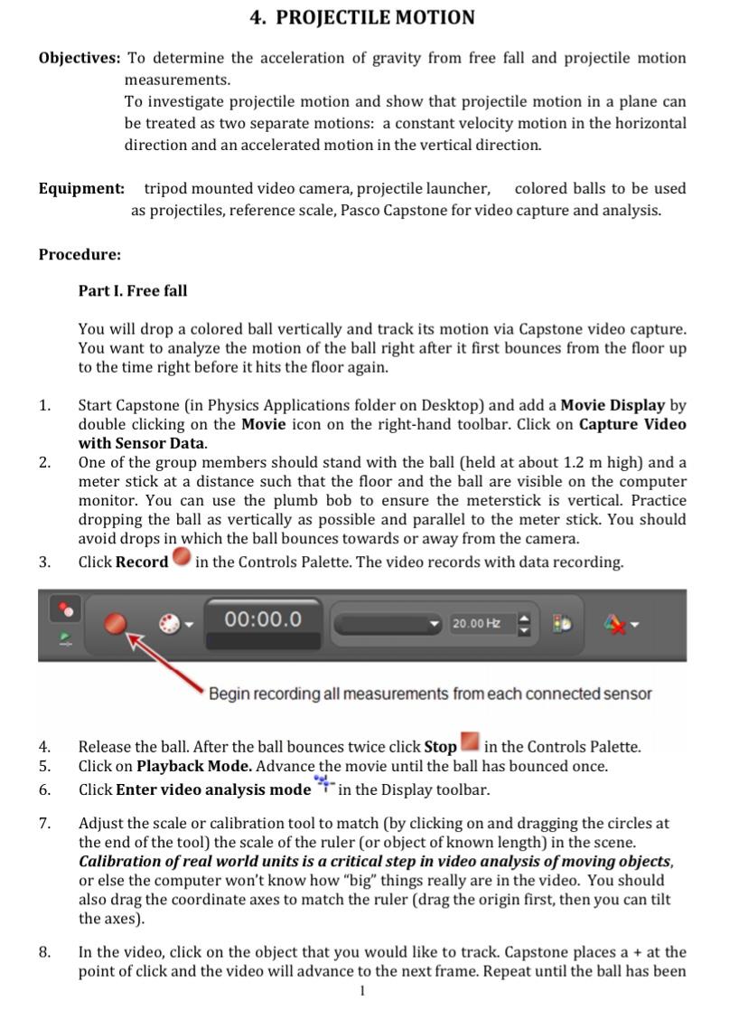 Solved 4. PROJECTILE MOTION Objectives: To determine the | Chegg.com