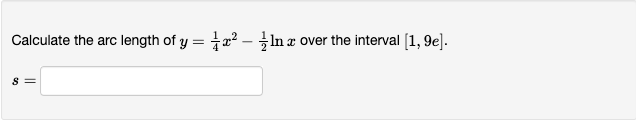 Solved Calculate the arc length of y=41x2−21lnx over the | Chegg.com