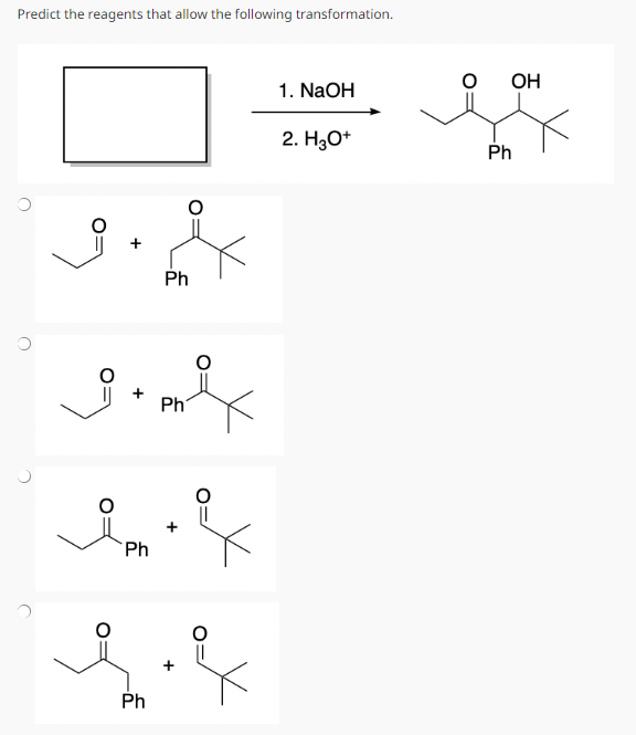 Predict the reagents that allow the following | Chegg.com