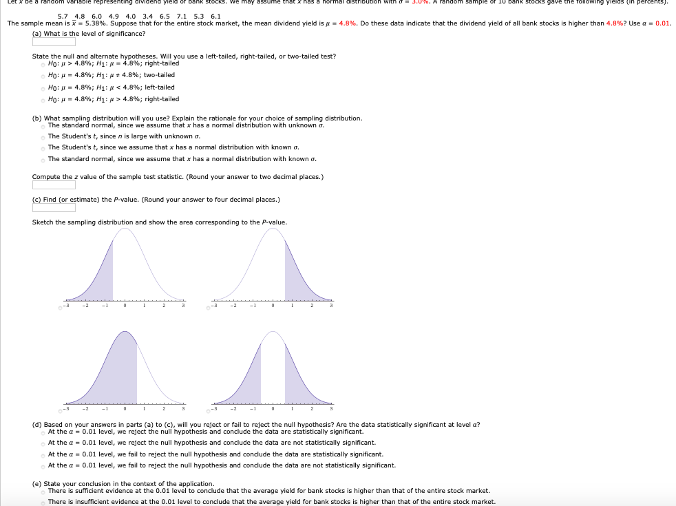 Solved Let x de random variable representing dividend yield | Chegg.com