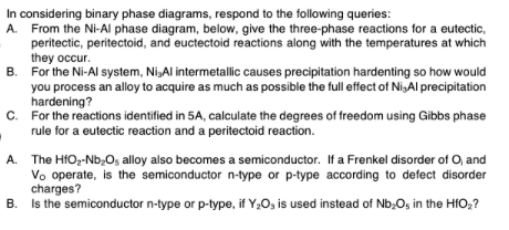 Solved In considering binary phase diagrams, respond to the | Chegg.com