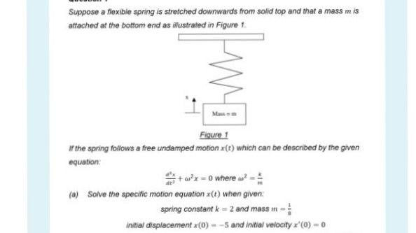 Solved Suppose a flexible spring is stretched downwards from | Chegg.com