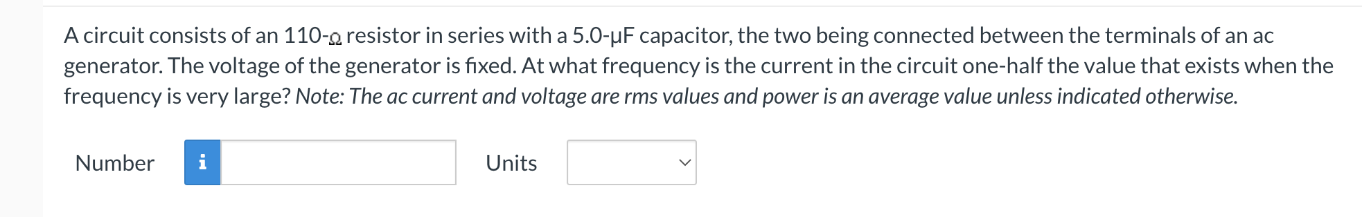 Solved A circuit consists of an 110- resistor in series with | Chegg.com