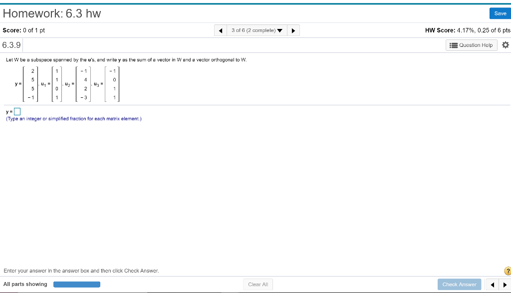 Solved Homework 6 3 Hw Save Score 0 Of 1 Pt 3 Of 6 2