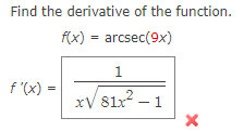 Solved Find the derivative of the function. | Chegg.com