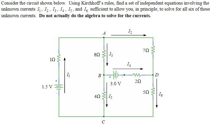 Solved Consider the circuit shown below. Using Kirchhoff s | Chegg.com