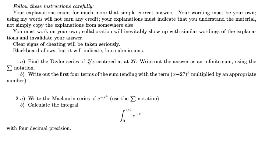 Solved Follow these instructions carefully: Your | Chegg.com